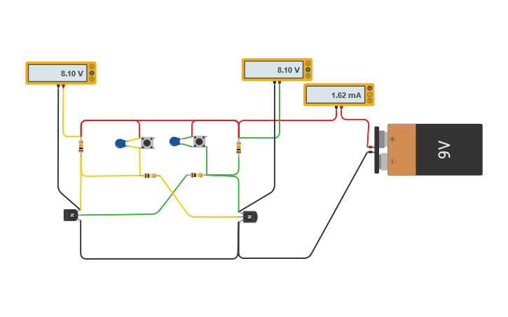 Circuit design Bistable Multivibrator NPN Transistors - Tinkercad