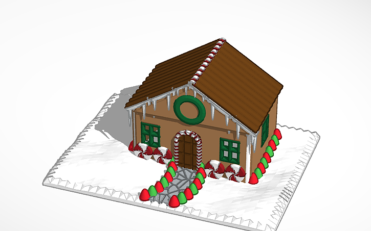 3D design gingerbread house - Tinkercad