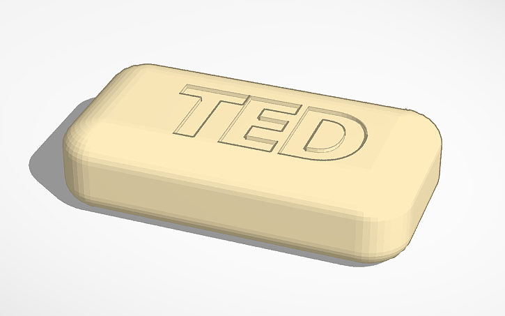 3D design Day 62 of TED: TED soap - Tinkercad