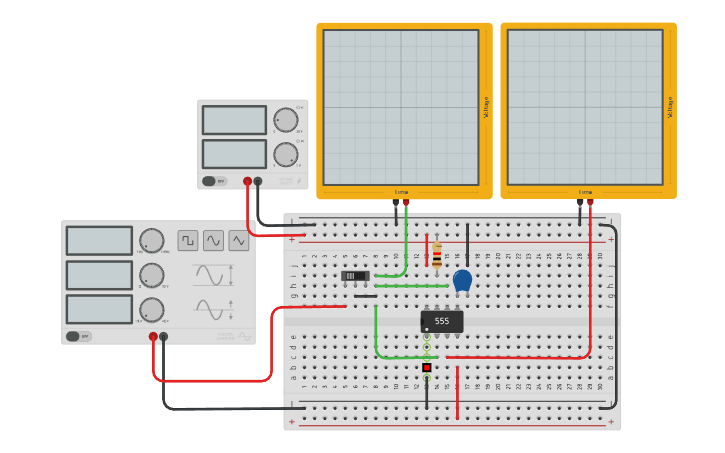 Circuit design trigger di schmitt con ne555 - Tinkercad