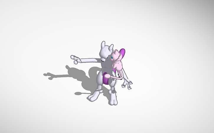 3D design Mew and Mewtwo - Tinkercad