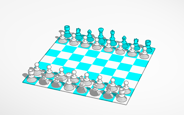 3D design Day 223 of Tinker Every Day: Chess set - Tinkercad