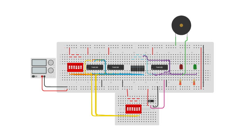 Circuit design Digital Combinational Lock (6-PINS) - Tinkercad