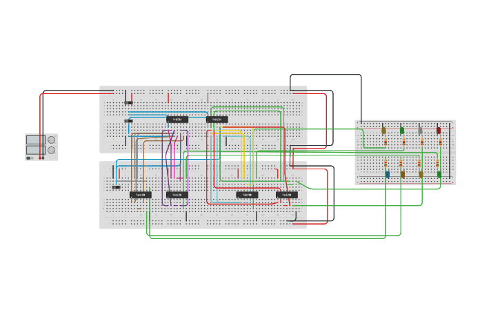 Circuit design 3:8 Decoder Circuit 2004196 - Tinkercad