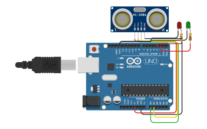 Circuit design Train Signal - Tinkercad
