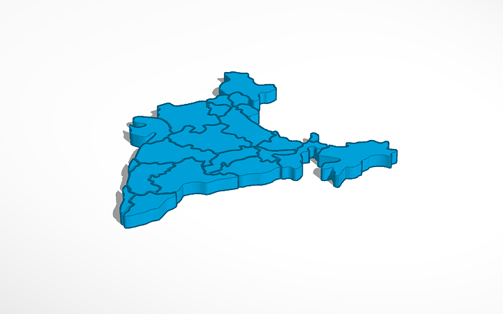 3D design India Map with lines - Tinkercad