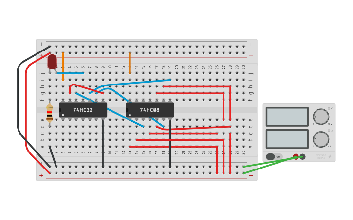 Circuit design Lab01- circuitos combinacionais - Tinkercad