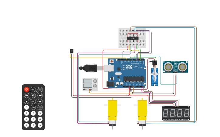 Circuit design Lafvin smart robot car - Tinkercad