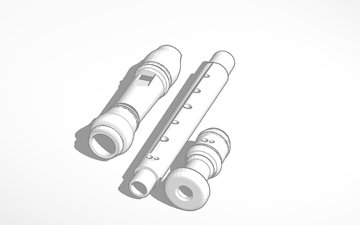 3D design Flauta - Flute - Flüt - Tinkercad