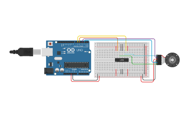 Circuit design DC motor with Encoder - Tinkercad