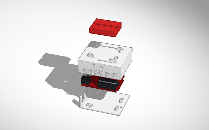 3D design Arduino Box + Mini Breadboard Holder - Tinkercad