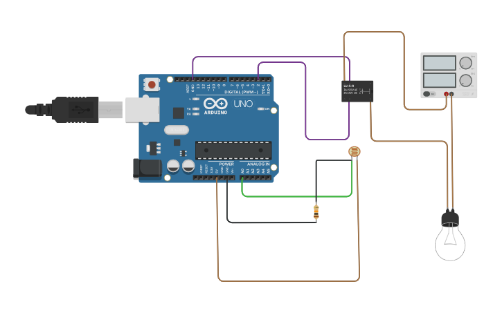Circuit design Copy of Automatic light System with Arduino - Tinkercad