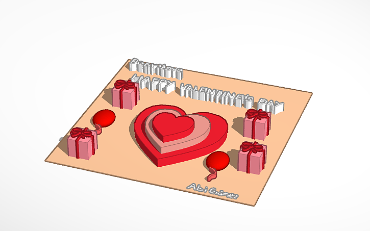 3D design Happy valentine's day - Tinkercad