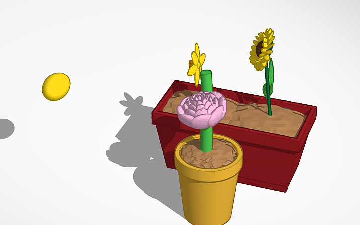 3D design Copy of Flowers Challenge - Flower Pot - Tinkercad