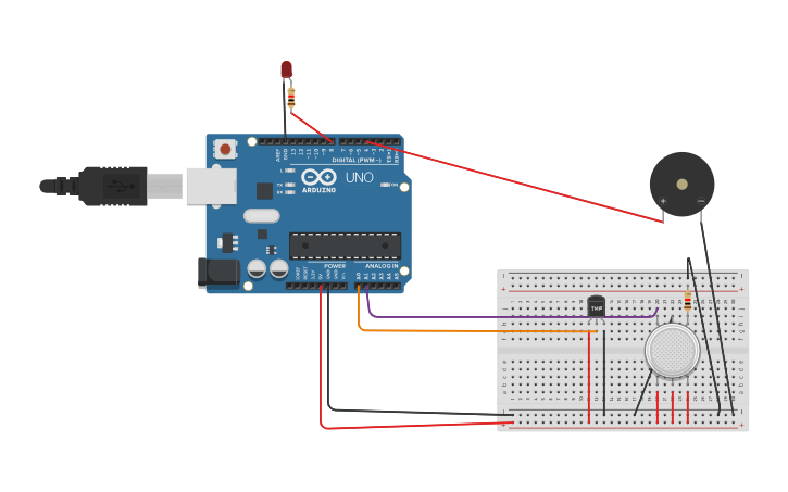 Circuit design Fire Alarm System using Arduino with Temperature and Gas ...