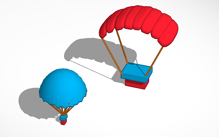 3D design parachute design - Tinkercad