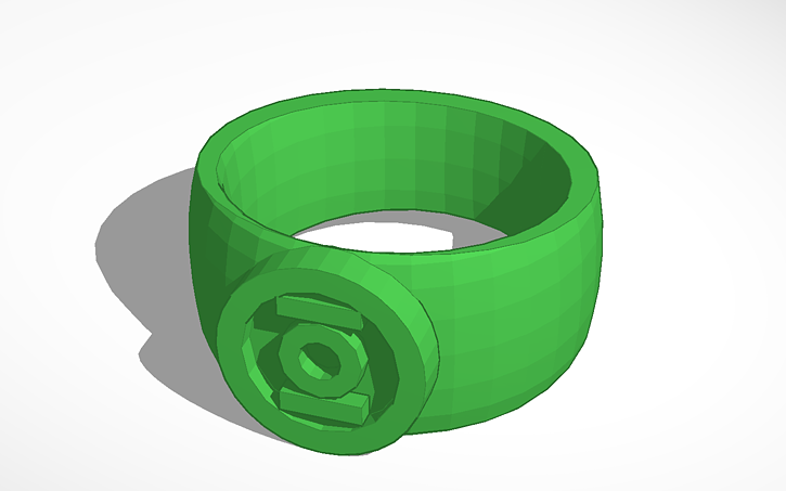 3D design green lantern ring - Tinkercad