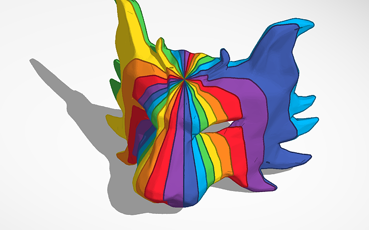 3D design samurai fox mask (rainbow edition) - Tinkercad