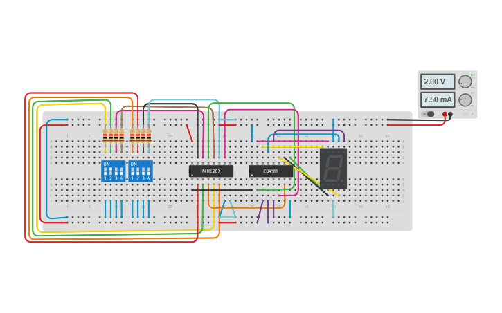 Circuit design dc4511 decoder s-283 - Tinkercad