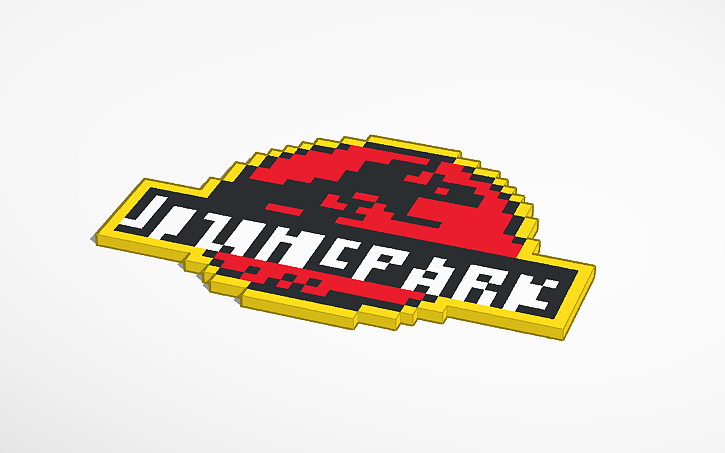 3D design Pixel Jurassic park logo - Tinkercad