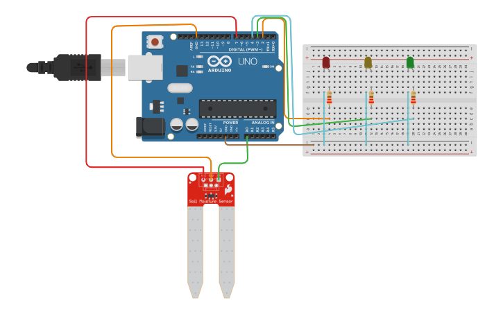 Circuit Design Water Level Sensor Tinkercad