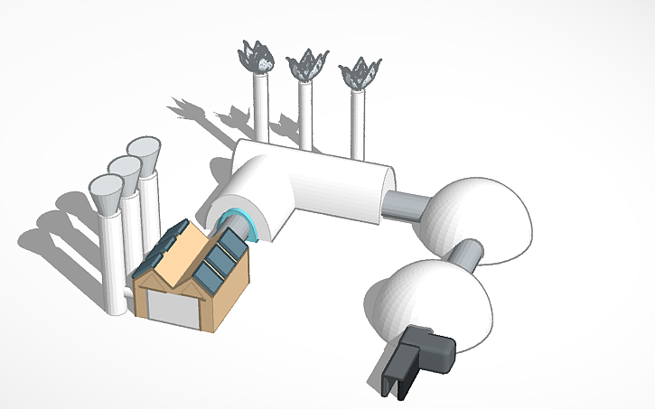 3D design base espacial - Tinkercad