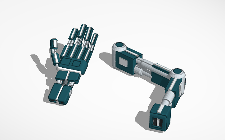 3D design Robotic arm and hand - Tinkercad