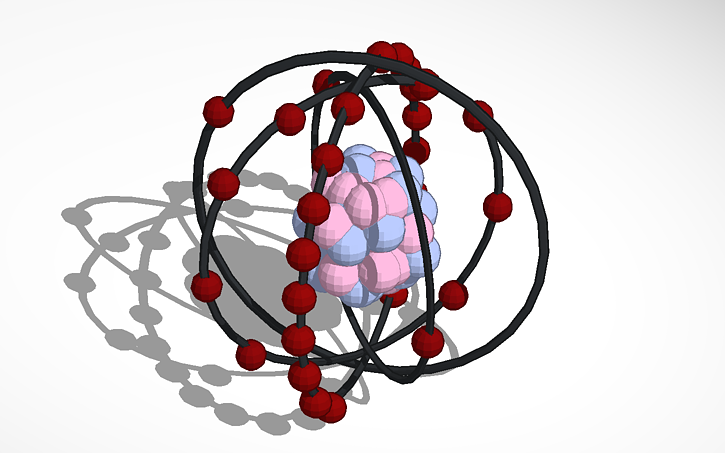 3D design Atomic Model - Copper - Tinkercad