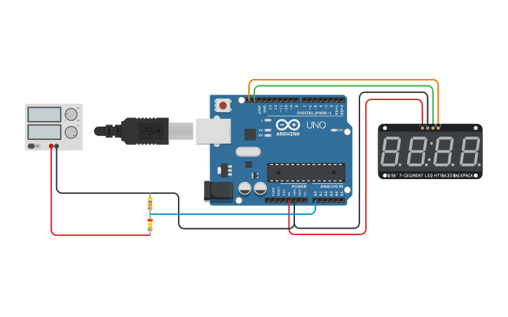 Circuit design Arduino Volt Meter - Tinkercad