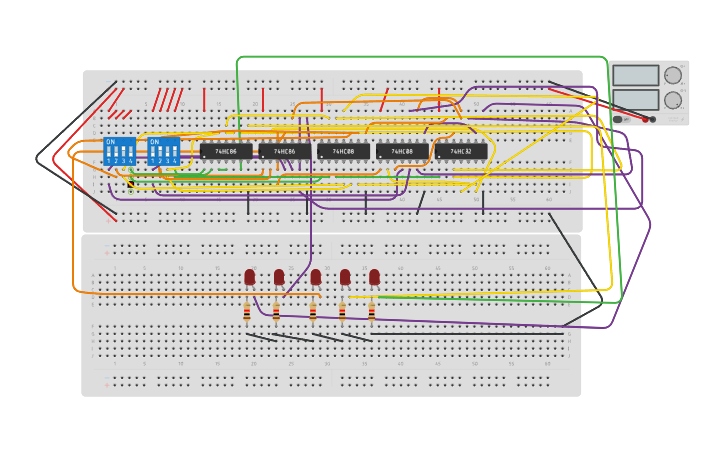 Circuit Design 4 Bit Calculator Tinkercad