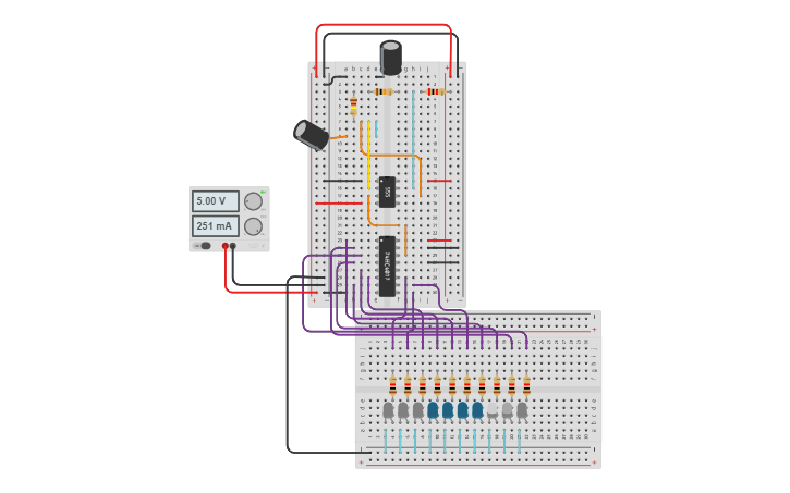 Circuit design IC 4017 - Tinkercad