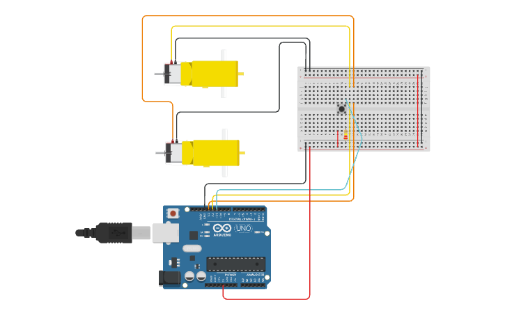 Circuit design Arduino - 2 Gearmotor - Tinkercad