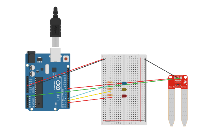 Circuit design Moisture Sensor - Tinkercad