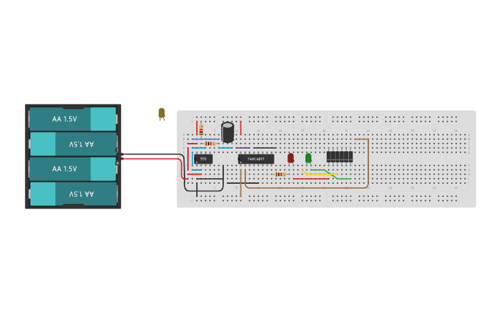 Circuit design CIRCUITO SEMAFORO SIN ARDUINO - Tinkercad