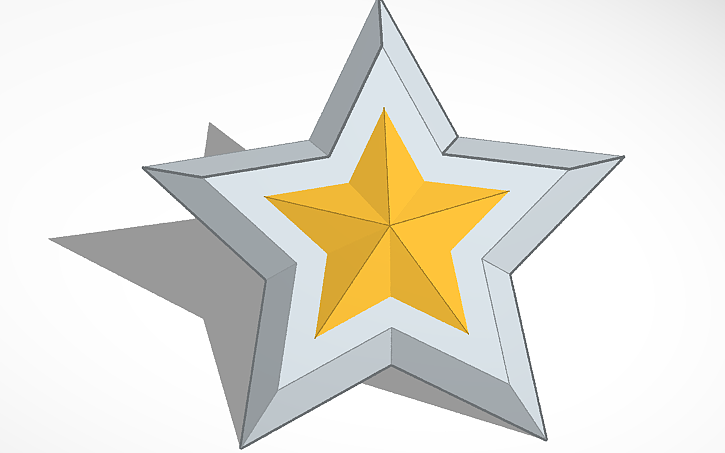 3D design 3D Star with Star Background - Tinkercad