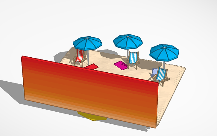 3D design Copy of Summer Beach - Tinkercad
