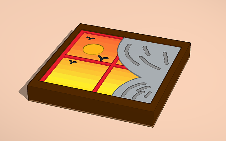3D design A sunset scenery. (Requested) - Tinkercad