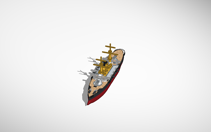3D design Canopus class warship HMS Thunderchild - Tinkercad