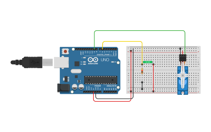Circuit design Servo control using tilt sensor - Tinkercad