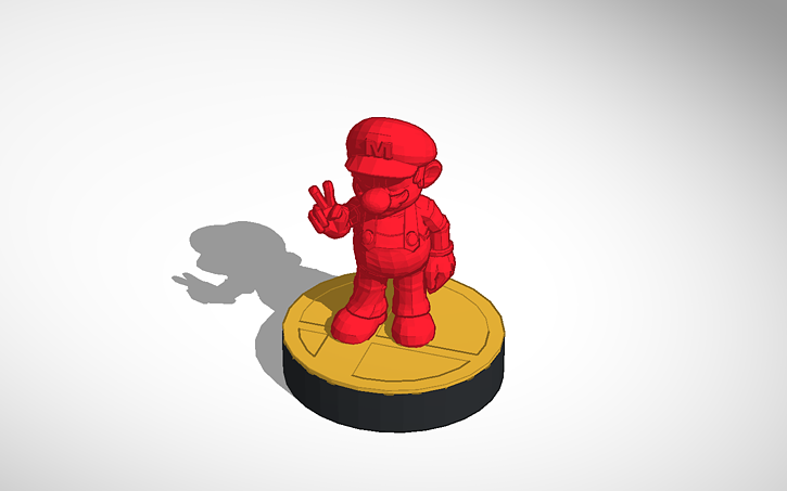 3D design Mario Trophy (SSB4) - Tinkercad