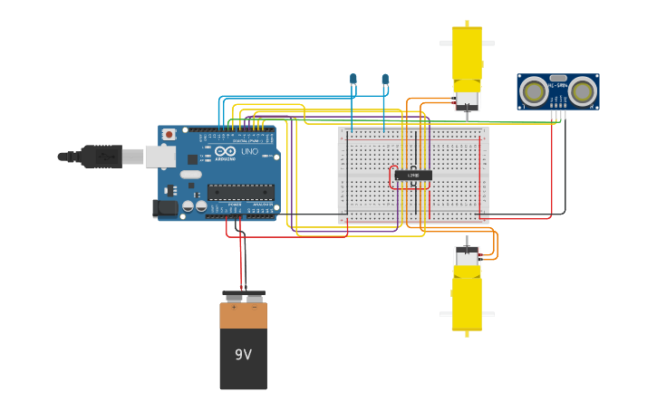 Circuit design mini_sumo-integrado-L293D - Tinkercad
