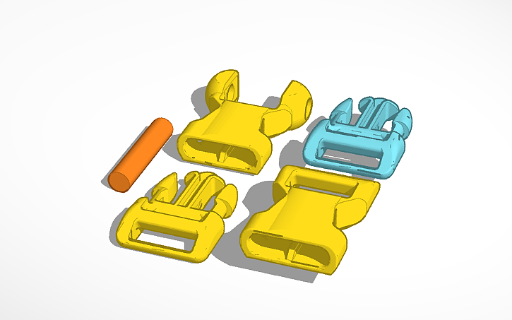 3D design strong buckle with pin attachment - Tinkercad