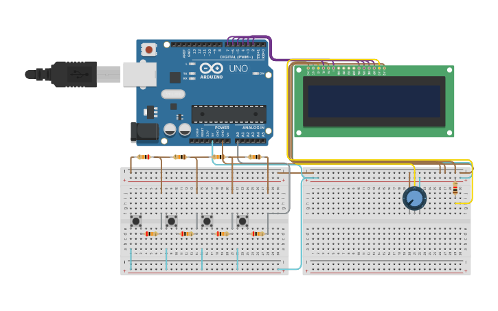 Circuit design LED Based snake game design-2 - Tinkercad