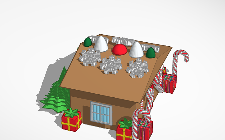 3D design Gingerbread house - Tinkercad