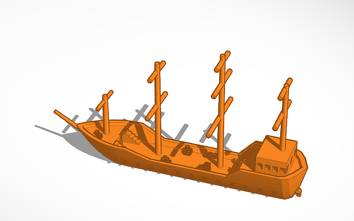 3D design Pirate ship - Tinkercad