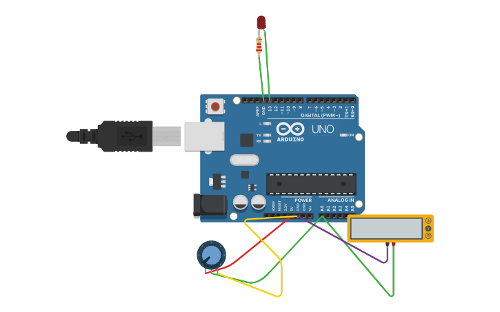 Circuit design analog to digital converter - Tinkercad