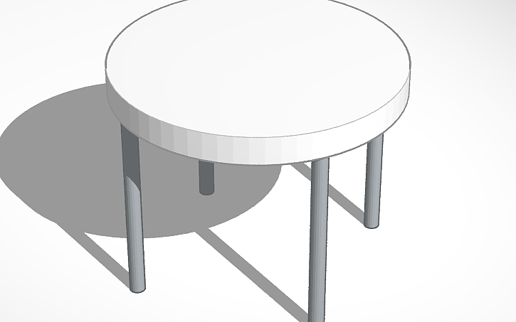 3D design small round table - Tinkercad
