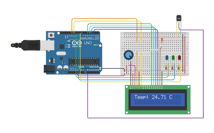 Circuit design PRACTICAL EXERCISE 2 IoT - Tinkercad