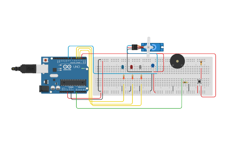 Circuit design KNOCK LOCK - Tinkercad