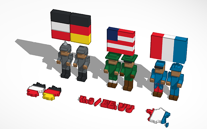 3D design ww1 soldiers - Tinkercad